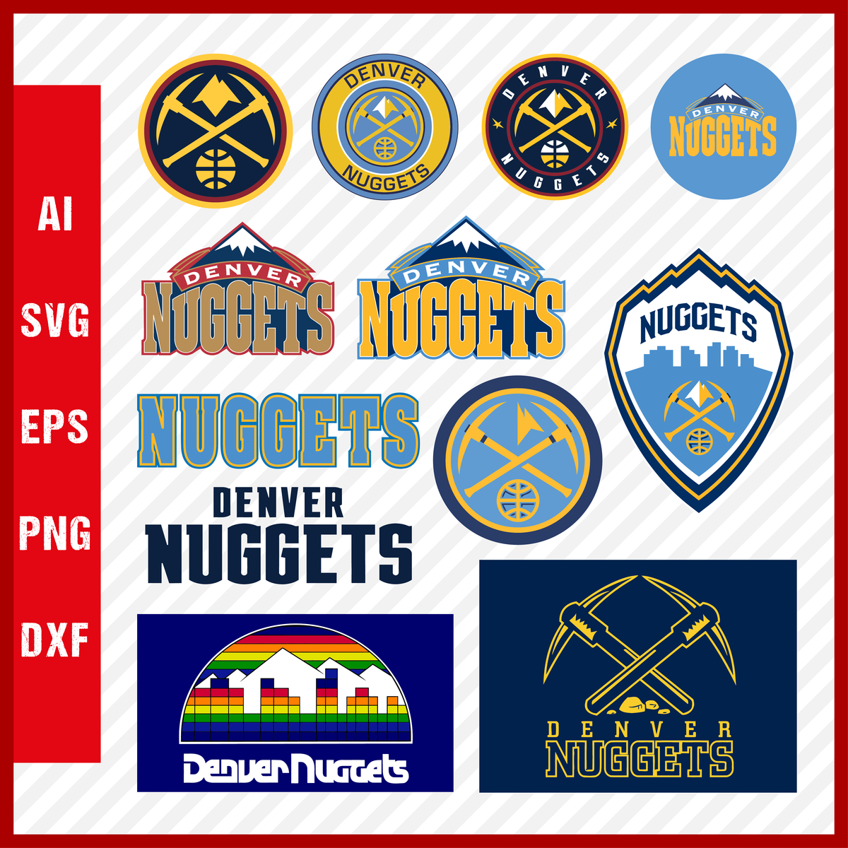 NBA Denver Nuggets Svg Cut Files Basketball Clipart Bundle ...