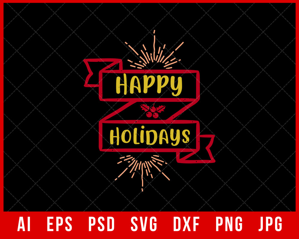 Happy Holidays Christmas T-shirt Design | Creative Design Maker ...