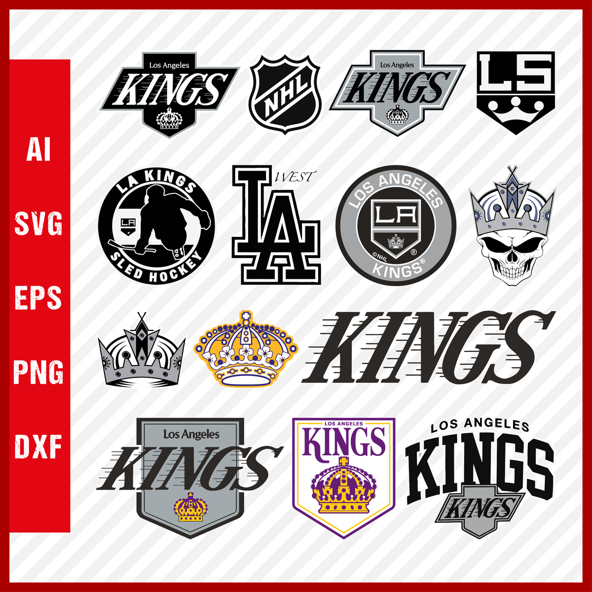 Los Angeles Kings Svg NHL National Hockey League Team Svg Logo Clipart ...
