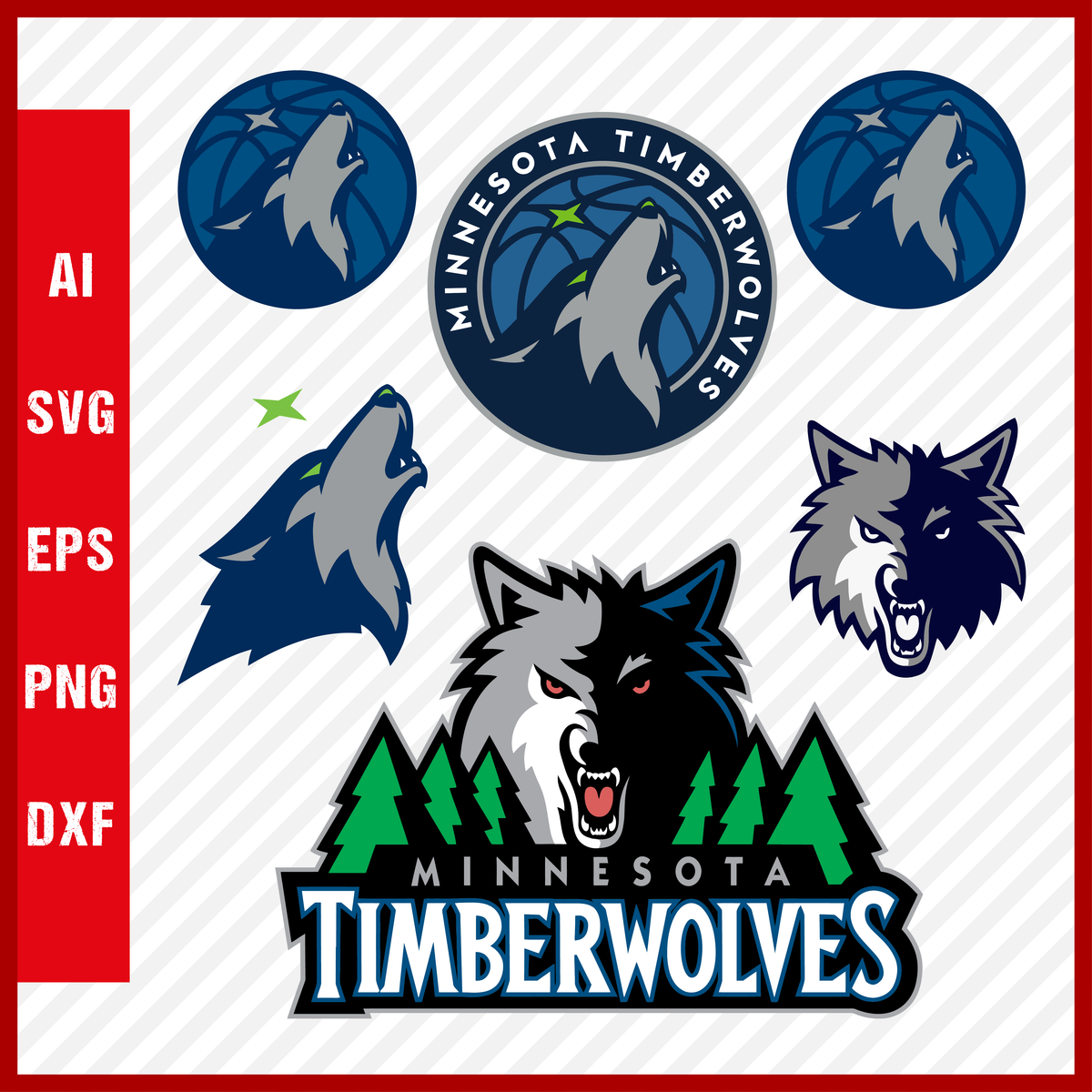 NBA Minnesota Timberwolves Svg Cut Files Basketball Clipart Bundle ...