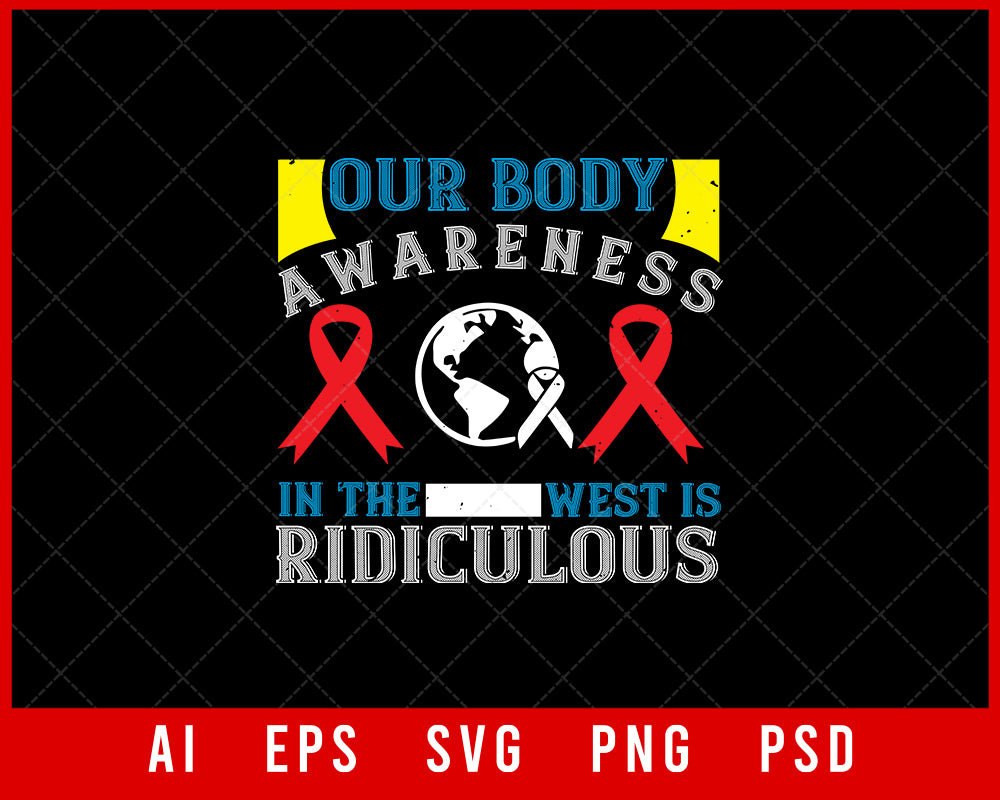 Our Body Awareness in West T-shirt Design | Creative Design Maker ...