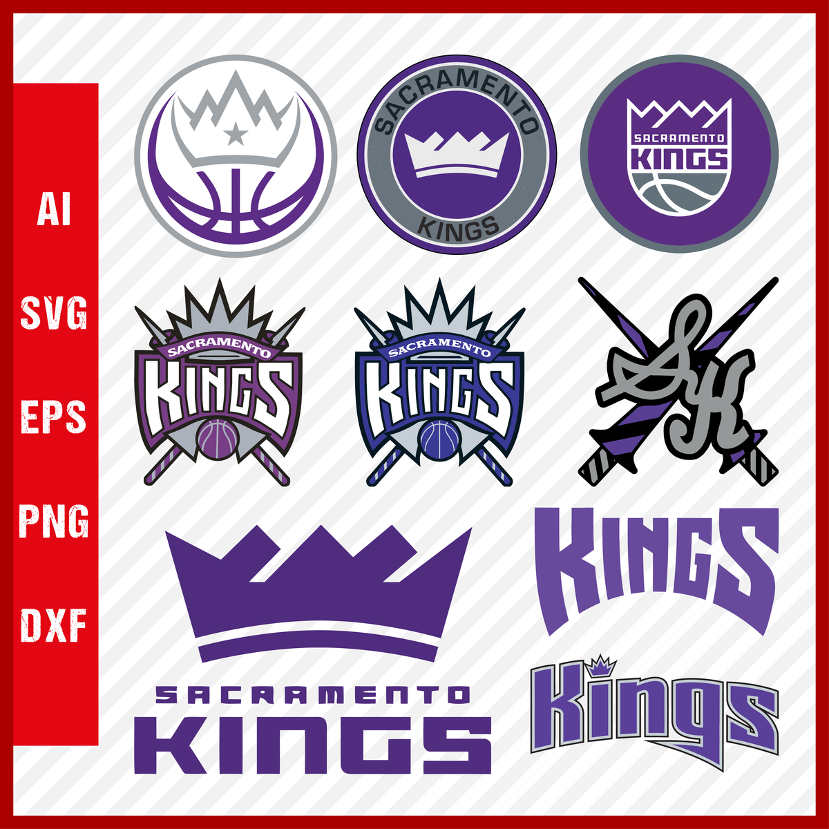 NBA Sacramento Kings Svg Cut Files Basketball Clipart Bundle ...