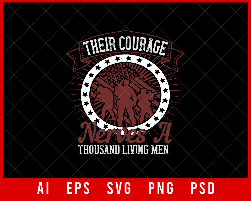 Their Courage Nerves Military T-shirt Design | Creative Design Maker ...