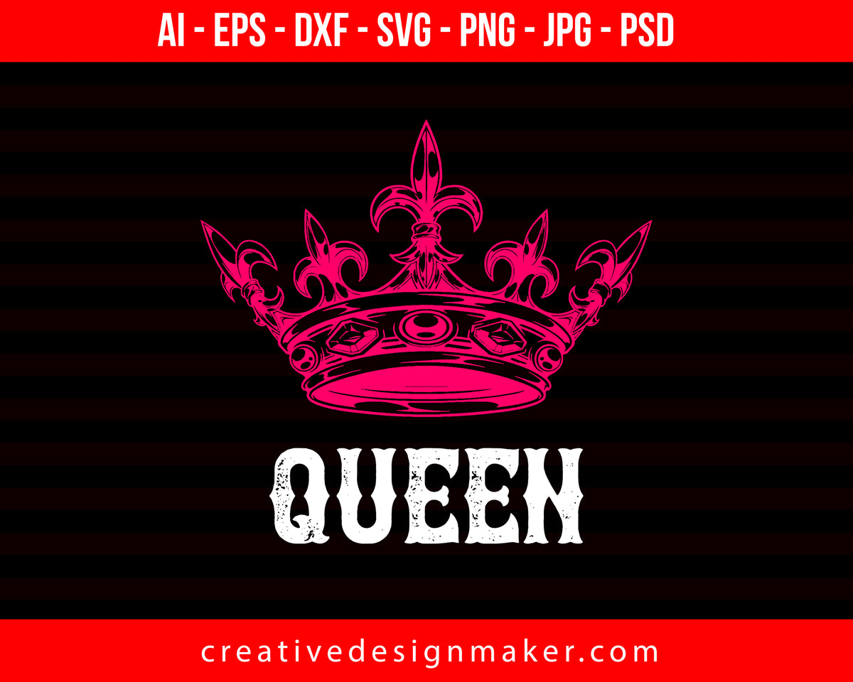 Queen Couple Print Ready Editable T-Shirt SVG Design! – Creativedesignmaker