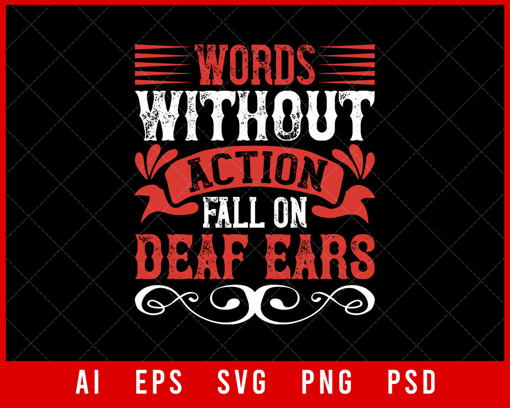 Words Without Action NFL T-shirt Design | Creative Design Maker ...